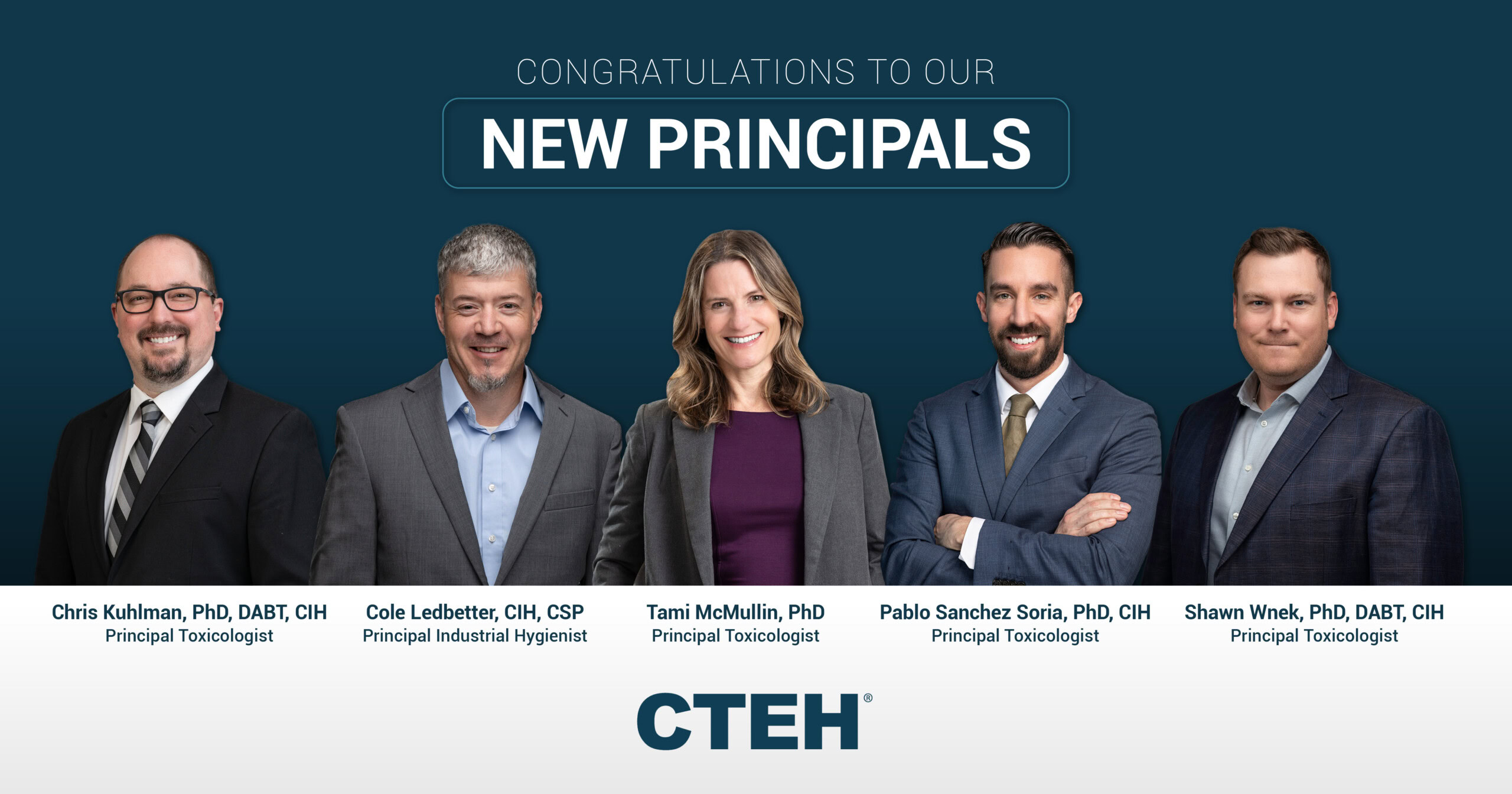 Promotion of CTEH Team Members to Principal Roles - CTEH