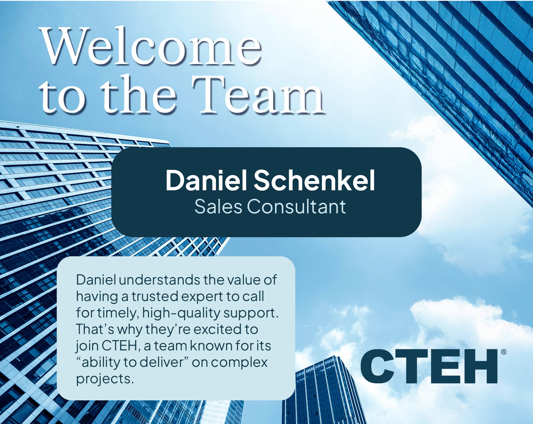 Daniel Schenkel Joins CTEH - CTEH
